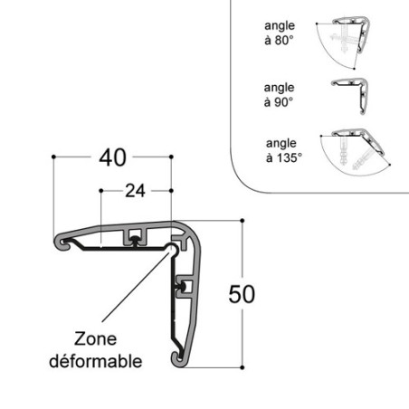 Protection d'angle EPDM souple à angle variable avec support